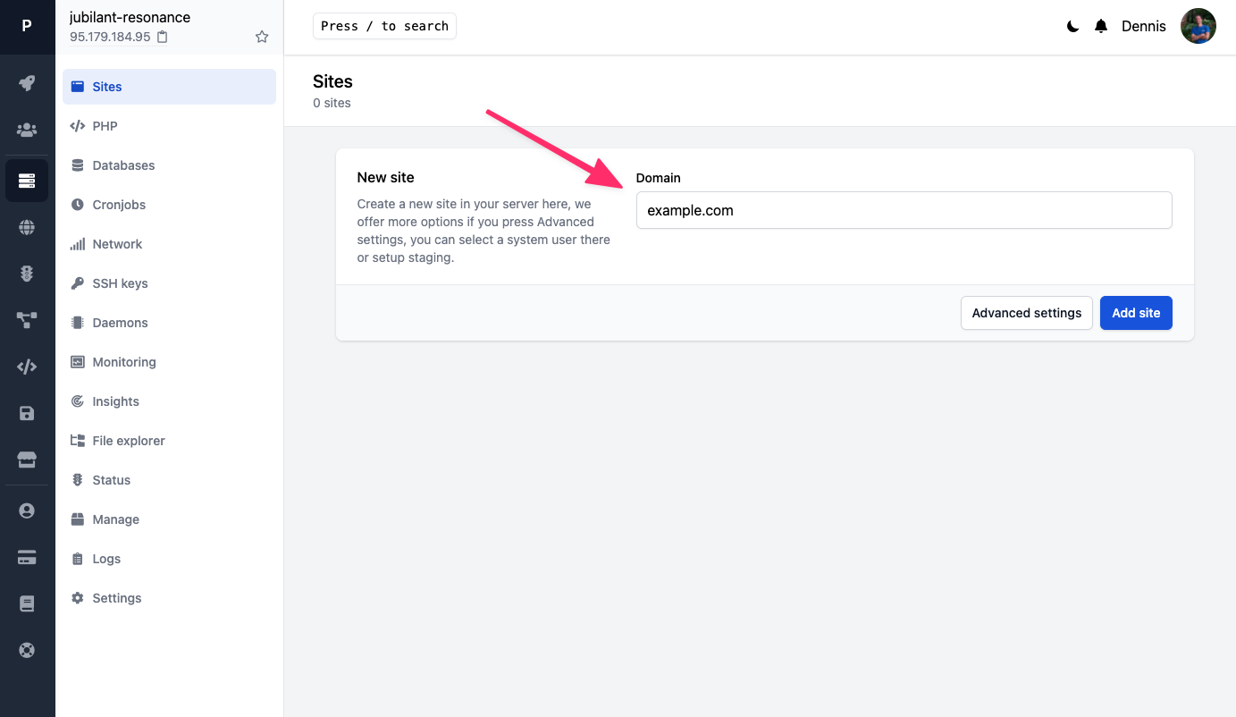 How Do I Create A Site In My Server Server Management Tool