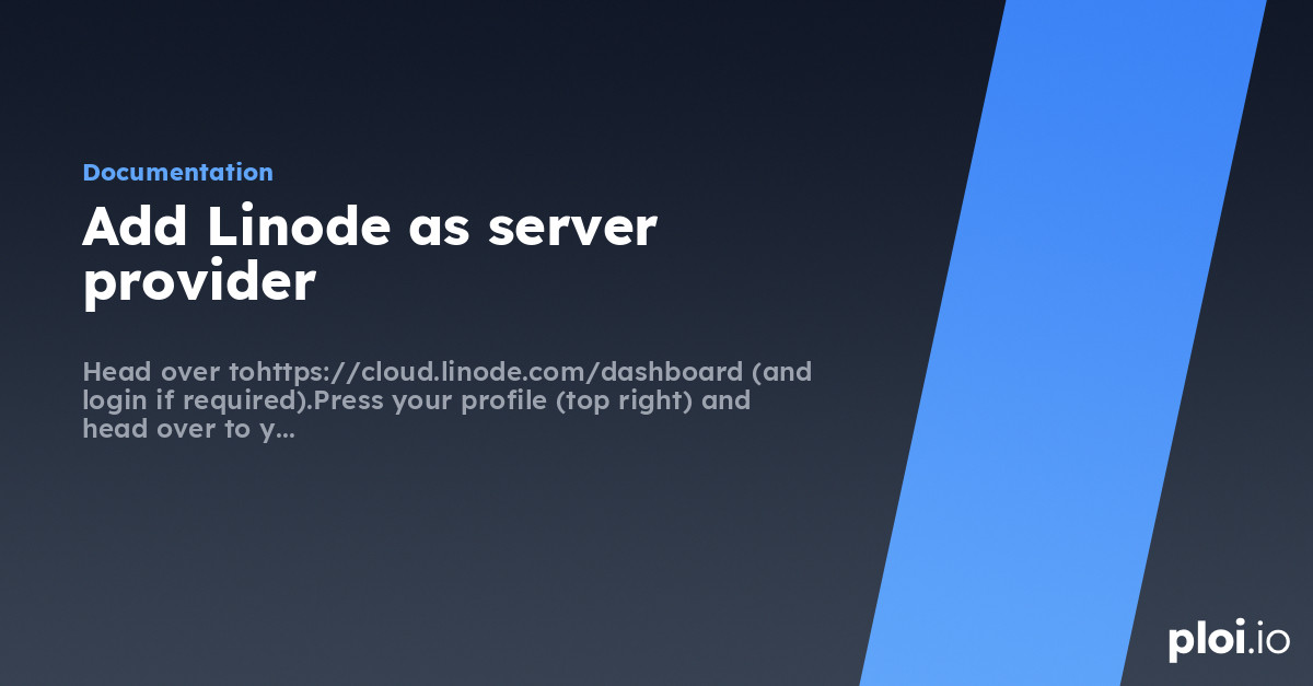 Add Linode as server provider - Server Management Tool