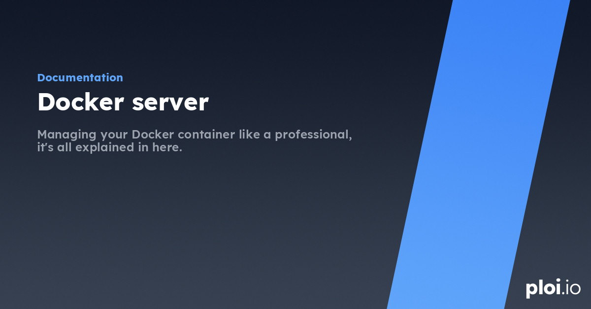 Docker server - Server Management Tool