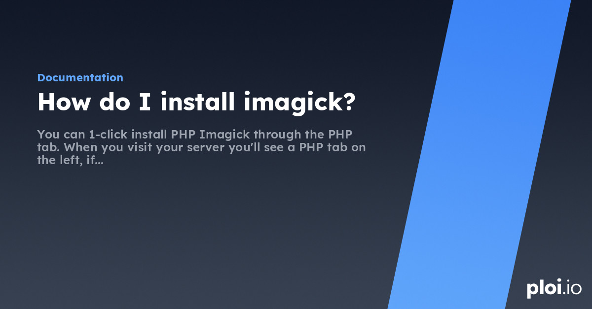 How do I install imagick? - Server Management Tool