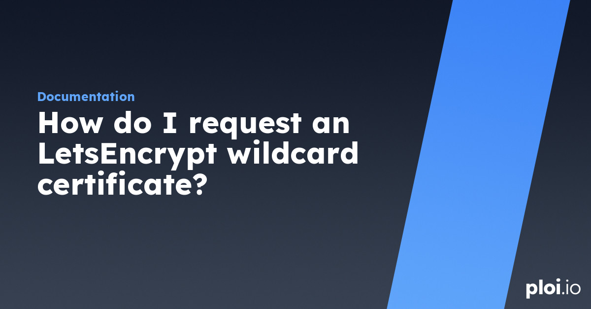 How Do I Request An Letsencrypt Wildcard Certificate Server