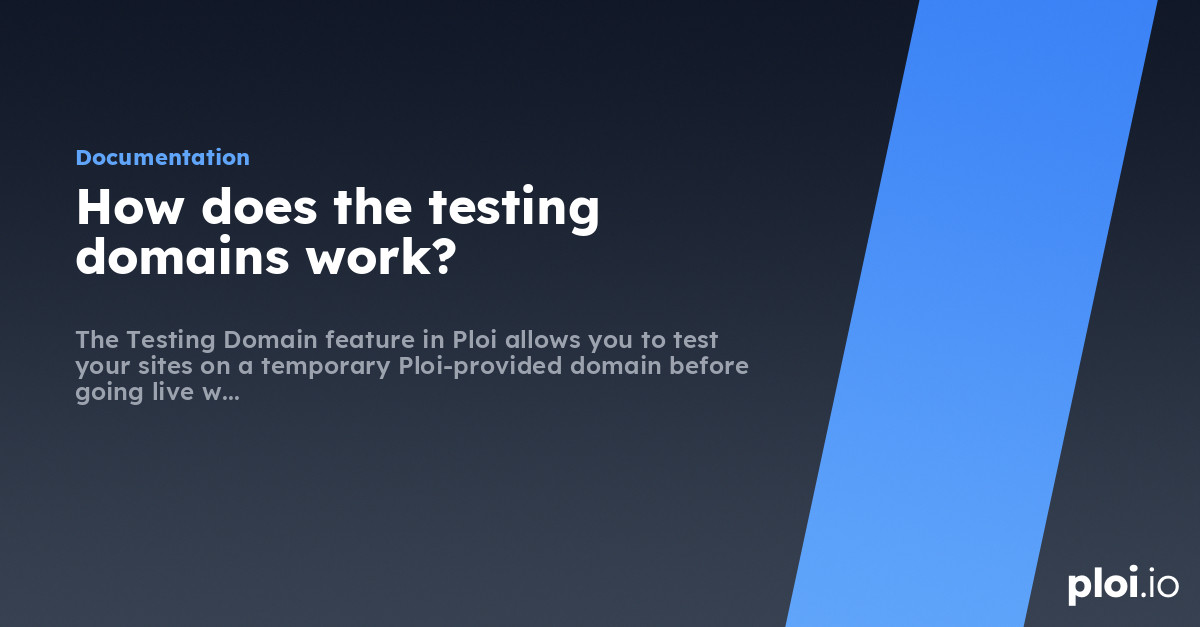How does the testing domains work? - Server Management Tool