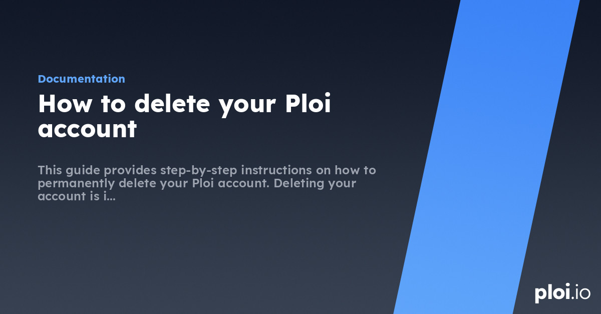 How to delete your Ploi account - Server Management Tool