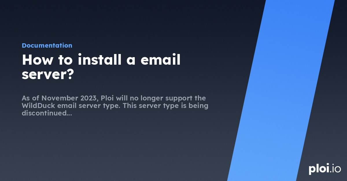 How to install a email server? - Server Management Tool