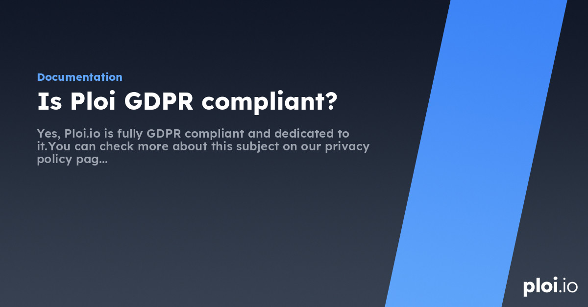 Is Ploi GDPR compliant? - Server Management Tool